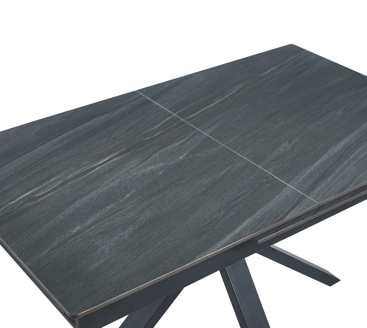 Table CrossMarbre Gris – Effet marbre & pieds croisés Golddeco